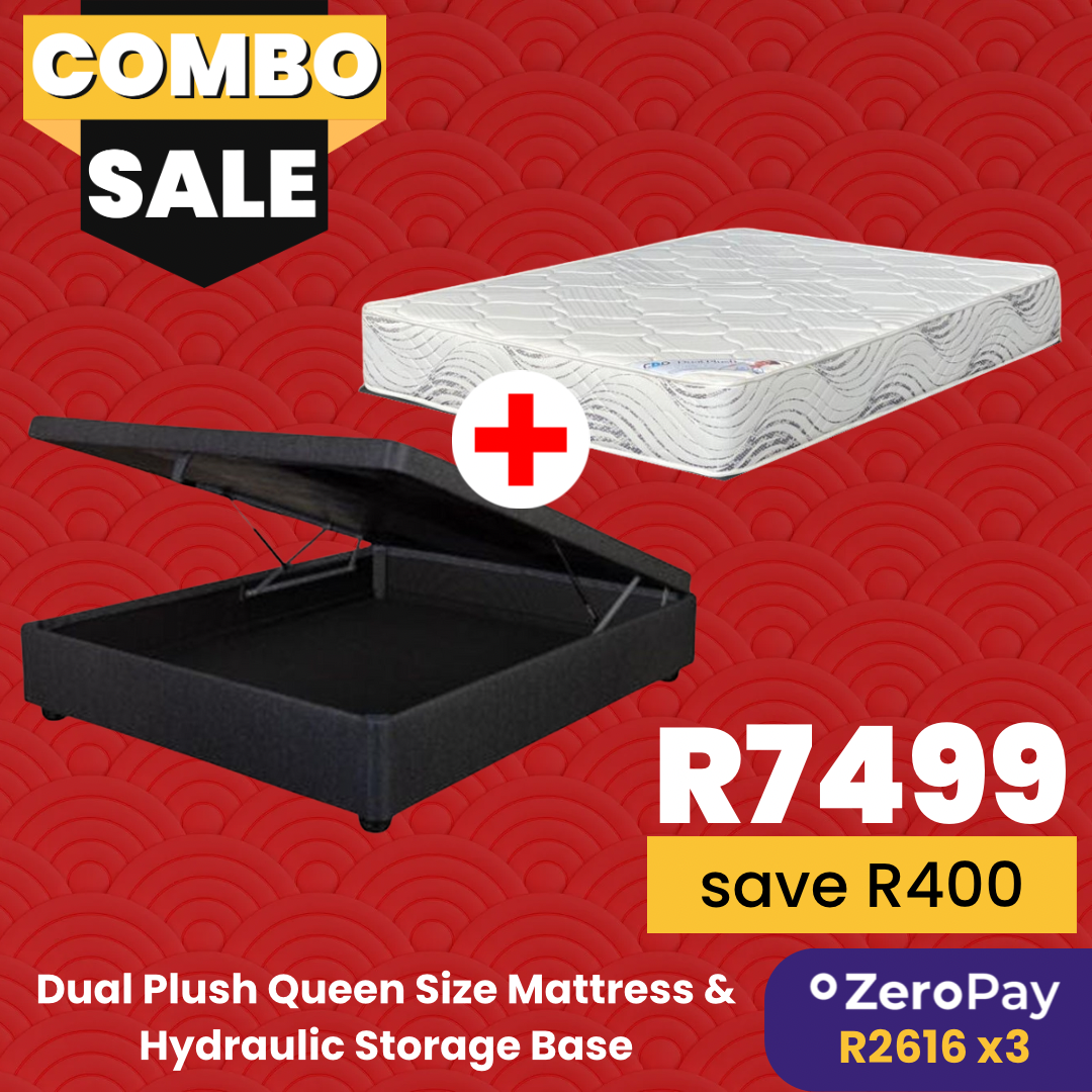 Dual Plush Queen Mattress + Storage Base Combo – Shop 4 Beds
